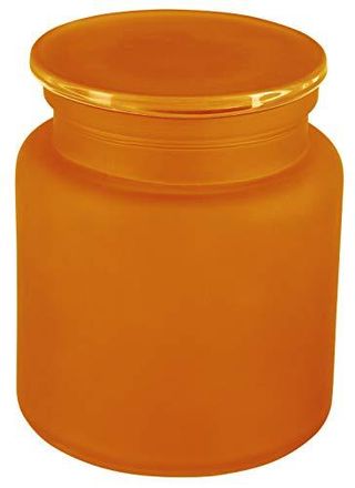 Spirella Universaldose Yoko Kosmetikdose, Wattedose, Aufbewahrung Bad, Glas, 10,2 x 12 cm, Orange