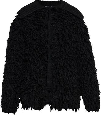 Dolce & Gabbana Cardigan effet fourrure - Homme - Pulls - Noir - Taille: M