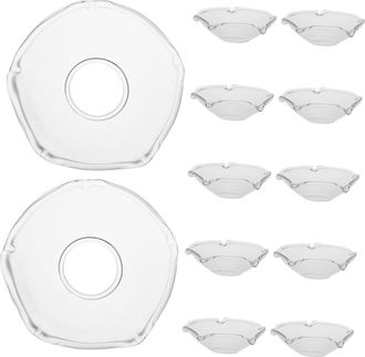 Heallily 12 elegante transparente Glas-Kerzen-Tropff&auml;nger, dekorativer Wachsschutz f&uuml;r Stabkerzen f&uuml;r Heimdekoration, Restaurants und Hotels, m&uuml;helose Reinigun