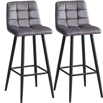 Generic 2er-Set Tresenhocker, hohe Barhocker, 65 cm Sitzh&ouml;he, weiche R&uuml;ckenlehne und Metallbeine