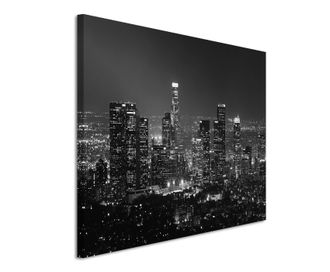 Paul Sinus Art 50x70cm Wandbild Fotoleinwand Bild in Schwarz Weiss Stadt Los Angeles Geb&auml;ude Nacht