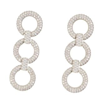 Self Portrait Ohrringe mit Kreisverbindung und Kristallbesatz - - Accessories - Damen - Grau - ONE SIZE