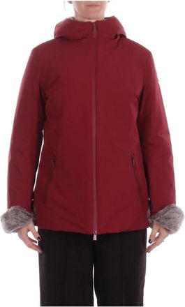 Suns Femme, Vestes, Rouge, Taille: 40 FR Alya Fur Jacket