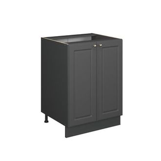 Vicco Meuble Bas de Cuisine Fame-Line, Anthrazit-Gold Landhaus, 60cm, PT Anthracite