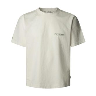 Pepe Jeans London Wei&szlig;es T-Shirt mit Einzigartigem Design - - Tops - Herren - Wei&szlig; - L
