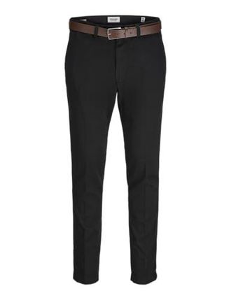 Jack & Jones Jpstmarco Franco Chino W Belt, Noir, 34W / 34L Hommes