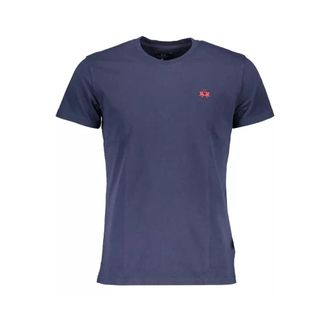 La Martina Blaues Baumwoll-T-Shirt - - Tops - Herren - Blau - 2XL