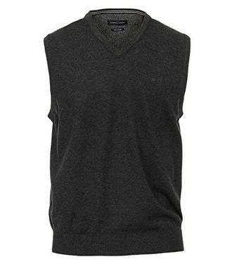 Casamoda 004460 Pull uni pour homme Coupe droite, gris/noir., L