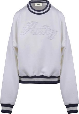 Autry Femme, Sweatshirts et sweats &agrave; capuche, Beige, Taille: 42 FR Beaded Cotton SweaT-shirt
