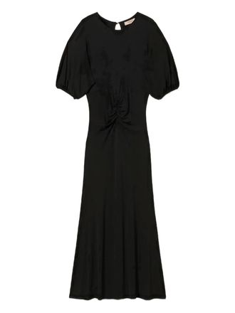 Twin-Set Midikleid mit Puffärmeln - Schwarz