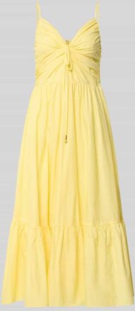 Michael Kors Midikleid mit Volantsaum und V-Ausschnitt