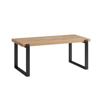 Vicco Couchtisch Halifax, Eiche rustikal/Schwarz, 110 x 56 cm mit Metallrahmen