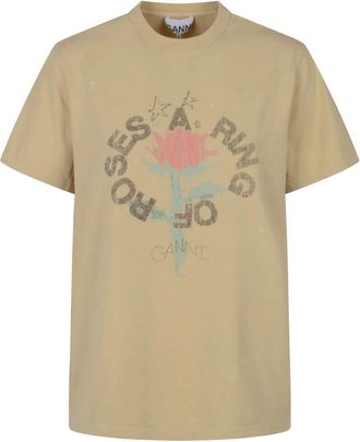 Ganni Femme, Tops, Brun, Taille: 38 FR Future Heavy Jersey Oversized T-shirt
