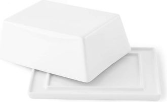 Holst Porzellan BUD 018 Butterdose 1/1 Beidseitig, weiß, 15.5 x 11.5 x 6 cm butter- & vorratsdose 250 g