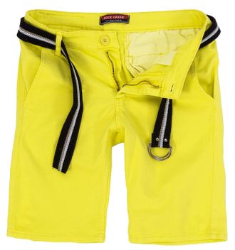 Rock Creek Herren Chino Shorts Hose Kurz Chinoshorts Inkl G&uuml;rtel M&auml;nner Sommer Bermuda Stretch Rc-2133 42 Lemon