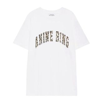 Anine Bing Femme, Tops, Blanc, Taille: 36 FR Ivory Logo Print Tee Walker Top