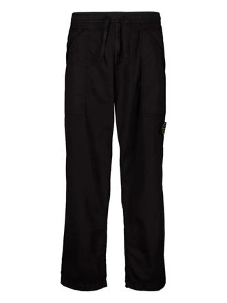 Stone Island pantalon droit à lien de resserrage - Noir