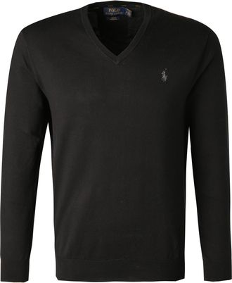 Polo Ralph Lauren Herren Pullover schwarz unifarben Slim Fit