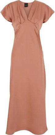 Pla&icirc;n Plain, Femme, Robes, Rose, Taille: 36 FR V Neck Long Dress