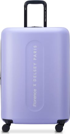 Florence By Mills Damen Catch Flights Hardside Erweiterbares Gepäck mit Spinnrollen, Lavendel, Checked-Medium 24 Inch, Catch Flights Hartschalengepäck, erweiterbar, mit