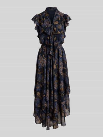 Lauren Ralph Lauren Maxikleid mit Bindeschleife am Ausschnitt