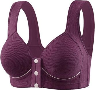 Generic Soutien-gorge fin sans couture pour femme - Soutien doux - Grande poitrine - Petit bonnet fixe - Respirant, violet fonc&eacute;, 68
