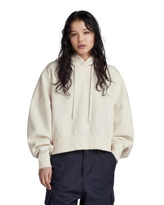 G-Star G-Star RAW Damen Oversized Cropped Hoodie, Beige (Eggnog D24236-D425-G076), M