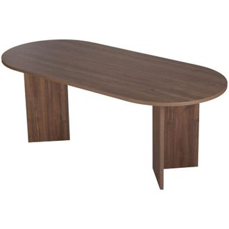 Habitat et Jardin Table &agrave; manger en bois Sabella 200 x 90 x 75 cm - Noyer