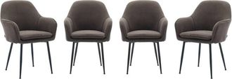 Sweeek Sweeek - 4er Set Samt Sessel mit Metallbeinen