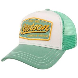 Stetson Casquette Trucker Since 1865 Vintage Femme/Homme - de Baseball Mesh Snapback, avec visière, visière Printemps-été Été - Taille Unique Vert