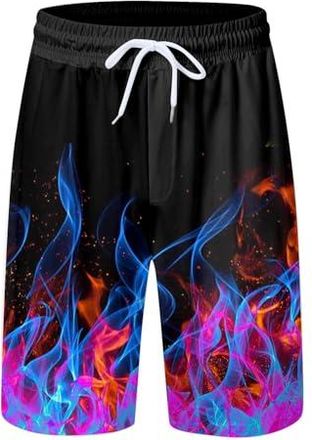 Generic Maillot de bain pour homme avec doublure en maille, poches short de plage, Rose, XXL