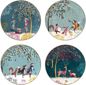 Sara Miller Woodland Tales Set mit 4 Tellern, sortiert
