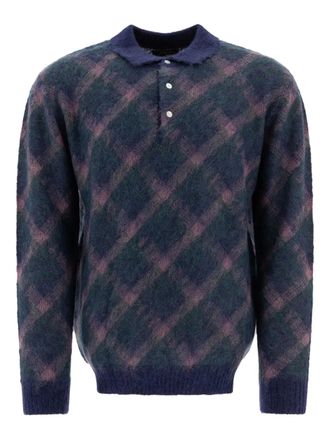 Beams Plus polo à motif géométrique - Bleu