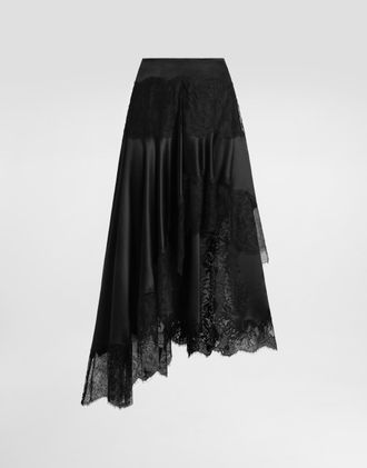 Dolce & Gabbana Rock Aus Satin - Frau Collection Schwarz Seide 52