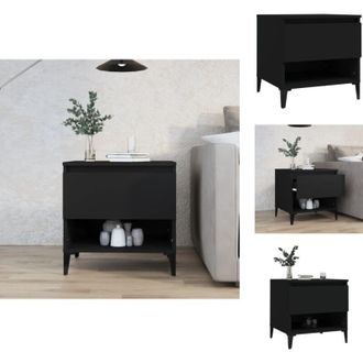 vidaXL Beistelltisch Schwarz 50x46x50 cm Holzwerkstoff - Industrieller Stil - Beistelltisch - Wohnzimmerstil - Holzwerkstoffm&ouml;bel - Side Table