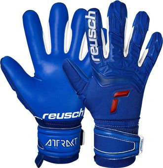 Reusch Attrakt Freegel Silver griffige Torwarthandschuhe Herren und Frauen Fu&szlig;ballhandschuhe f&uuml;r Erwachsene geeignet f&uuml;r alle Wetterbedingungen und Spielfeld