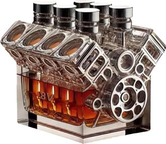 Generico Lik&ouml;r-Dekanter in : V8 Whiskyflasche, dekoratives Stabgeschenk | kreativer Alkoholspender f&uuml;r Whisky, Wein, Tequila, Brandy, Ausstellungsst&uuml;ck f&uuml;r M&auml;n