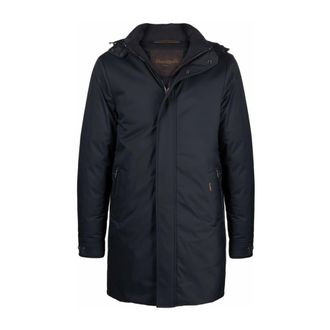 Moorer Navyblaue Daunenjacke mit Kapuze - - Coats - Herren - Blau - 2XL