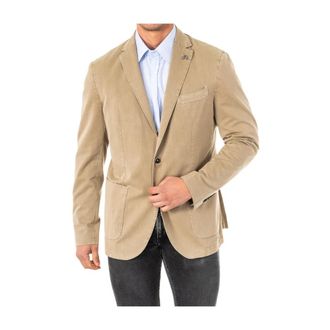 La Martina Homme, Vestes, Beige, Taille: M Blazer Classique à Revers et Manches Longues