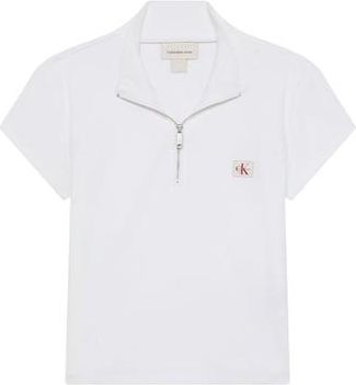 Calvin Klein T-shirt court c&ocirc;tel&eacute; &agrave; zip en coton m&eacute;lang&eacute;