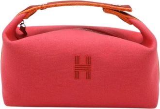 Herm&egrave;s Pre-owned Pochette Cosm&eacute;tique PM en toile noire - Femme - Pre-owned - Rose - Taille: ONE Size