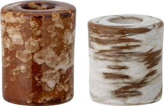 Bloomingville 2er Set Kerzenständer aus Steingut