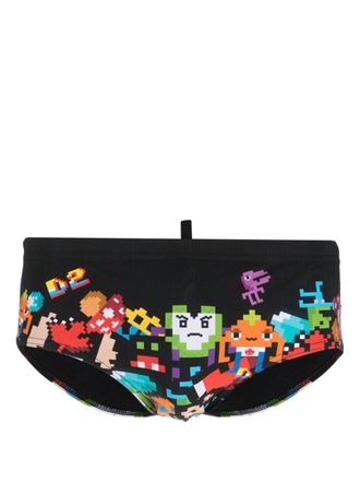 Dsquared2 x Pac-Man slip &agrave; logo imprim&eacute; - Noir