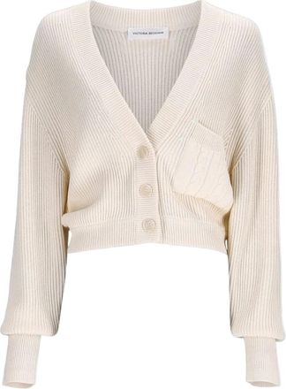 Victoria Beckham Femme, Pulls, Blanc, Taille: 36 FR Gilet Court