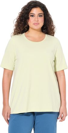 Ulla Popken Damen gro&szlig;e Gr&ouml;&szlig;en &Uuml;bergr&ouml;&szlig;en Plus Size T-Shirt, A-Linie, Rundhalsausschnitt, Halbarm Pistazie 46+ 807264407-46+