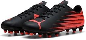 Puma Puma Chaussures de Football ATTACANTO II FG/AG pour Homme, Noir-Rouge Brillant, Pointure 42, Puma Noir et Rouge, 42.5 EU