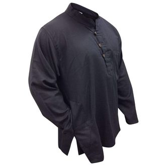 Shopoholic Fashion Leichtes Hippie-Festival-Opa-Shirt, Schwarz, XX-Large