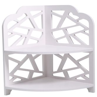 NUOBESTY Badezimmerregal Eckregal aus PVC mit Aussparung Wei&szlig; Duschablage zur Aufbewahrung von Shampoo und Kleinteilen Wasserabweisend f&uuml;r Nassr&auml;ume