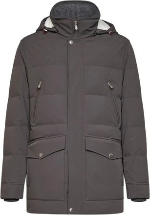 Brunello Cucinelli Homme, Vestes, Gris, Taille: 2XL Bubble Jacket