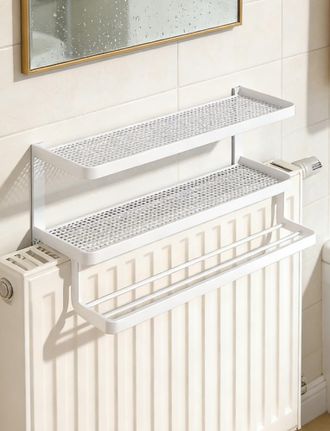 Generic Doppelschichtiges Heizk&ouml;rper-Abdeckregal, &uuml;ber dem Heizk&ouml;rperregal, Lagerregale, Keine Installation erforderlich, for Wohnzimmer, Schlafzimmer, Flur(N